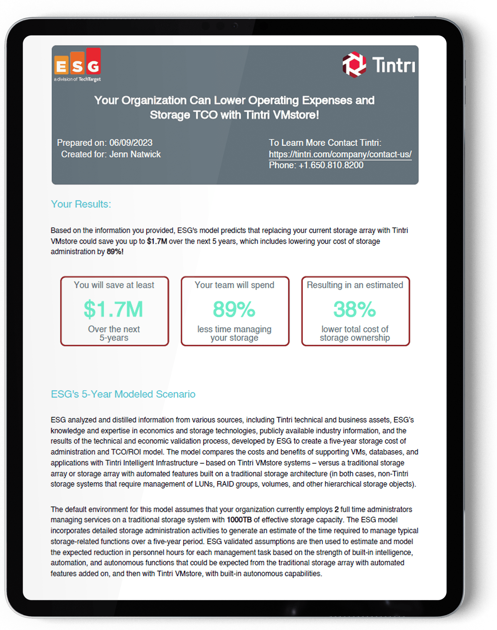 ESG Personal Assessment - Tintri